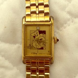 Disney | Accessories | Gold Vintage Minnie Mouse Diamond Dial Women ...